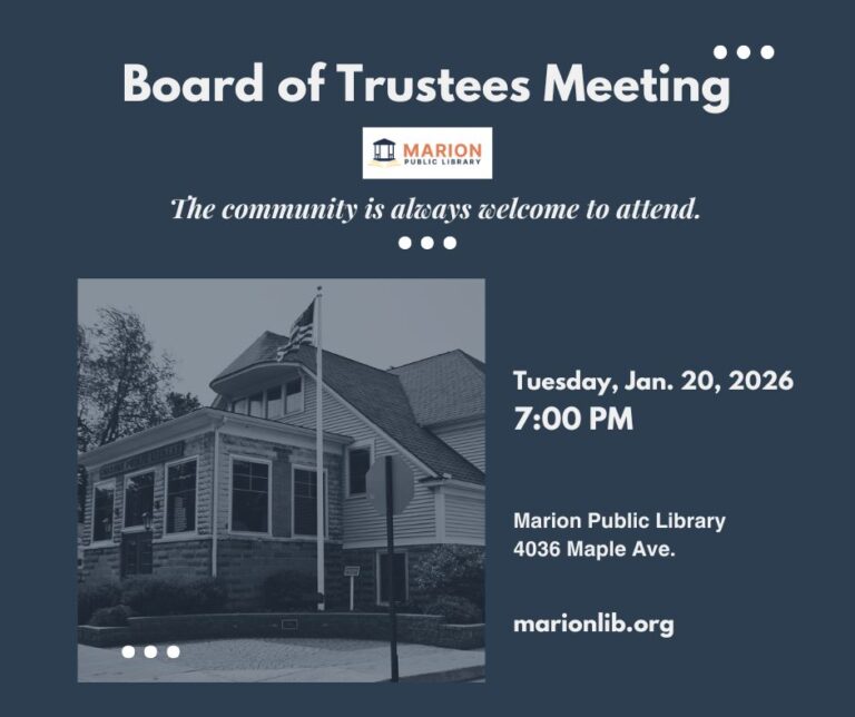 Board of Trustees Meeting 1.20.2026 – Marion Public Library
